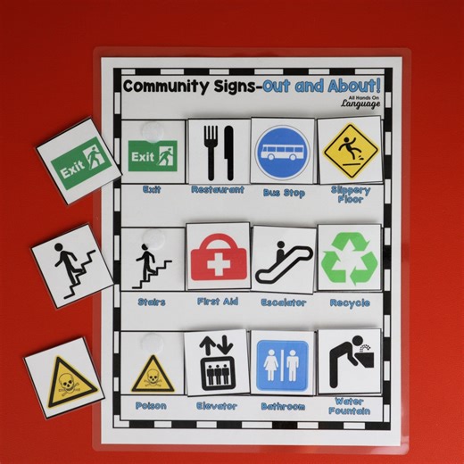 Community Signs Matching Game: Life Skills Activity (PDF Printable) - Etsy