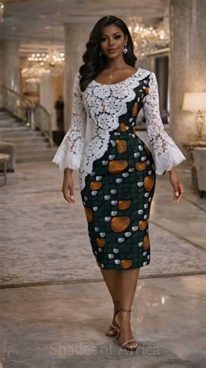 Elegant African-Inspired Dress for Women | Luxury Lace & Ankara Style Lookbook #ankaradesign