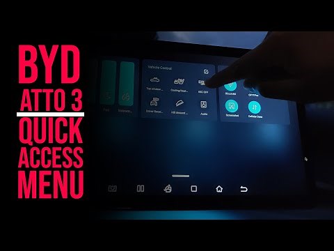 Quick Access Menu on the infotainment screen | BYD ATTO 3