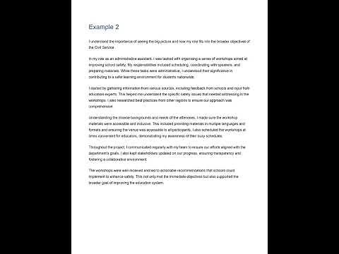 AA/AO 250 Word Statement Example | Seeing the Big Picture | Civil Service Behaviours