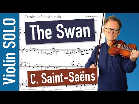 The Swan, Camille Saint-Saëns | VIOLIN SOLO | violin sheet music | piano accompaniment