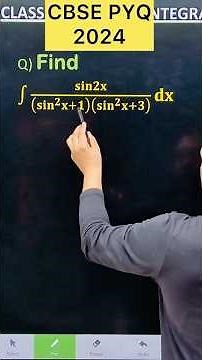 Q) Integration ∫ 𝐬𝐢𝐧𝟐𝐱/(𝐬𝐢n^𝟐 𝐱+𝟏)(𝐬𝐢𝐧^𝟐 𝐱+𝟑) 𝑑𝑥 #class12 #maths#integration #integrationclass12