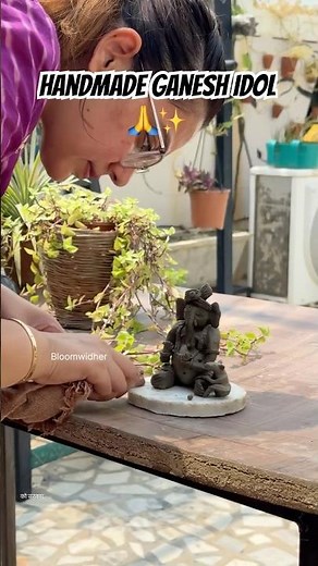 Eco-Friendly Ganesh Idol | DIY Clay Ganpati at Home for Ganesh Chaturthi 2025 #shorts #ecofriendly