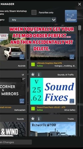 Accidentally Removed Everything #trucksimulator #modsfail #panic