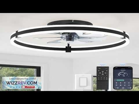 ZMISHIBO Ceiling Fans with Lights and Remote 19.7'' Low Profile Ceiling Fan