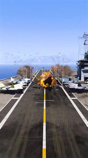 Fighter Jet Crash While Landing Instantly gtaV ep491 #shorts #short