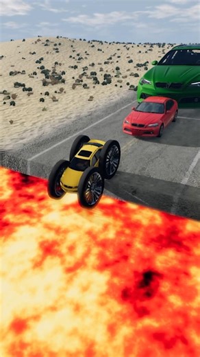 Colorful Small to Giant Cars vs Unfinished Road – BeamNG.drive #shorts #beamngdrive #automobile #usa