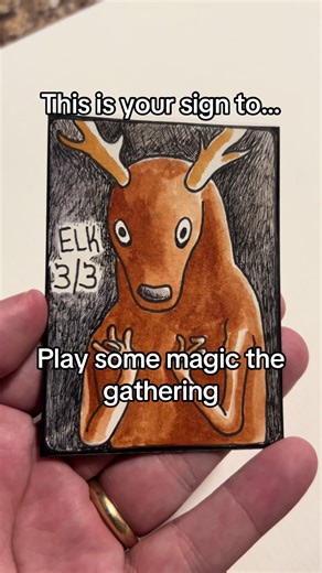 This is your sign to, play some magic the gathering. Really fun card game I’ve been making a ton of custom tokens for. They are all watercolor and ink on watercolor paper, with a basic land as backing to make sure they are perfect for a card sleeve. Let me know which one of these tokens in your favorite, or if you’ve played magic before. #magicthegathering #mtg #magic #watercolorpainting #watercolorcards #diycard #sliver #inkdrawing #artistsoftiktok #artistsupportartist #drawingchallenge #doodle