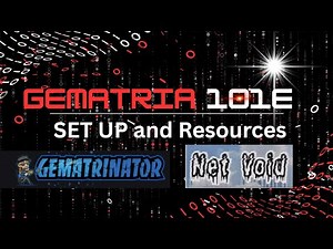 Gematria 101E: Getting Started- Set Up and Resources