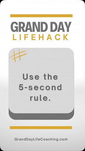 When you feel hesitation (to start a task, speak up, or take a risk), count down *5-4-3-2-1* and act. This interrupts fear’s grip and trains courage. Momentum beats motivation. #grandday #lifecoach #mindsetcoach #lifecoaching #positivemindset #personalgrowth #granddaylifecoaching #grandday #lifeisgrand #begrand #action #growth #change #motivational | Grand Day Life Coaching