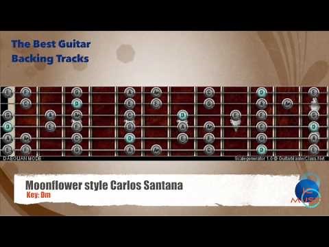 🎸 MoonFlower (Flor de Luna) Santana Guitar Backing Track guitar map scale