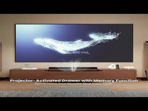 POVISON Smart 102" UST Projector TV Cabinet Review | Mid-Century Modern Electric Stand with Storage