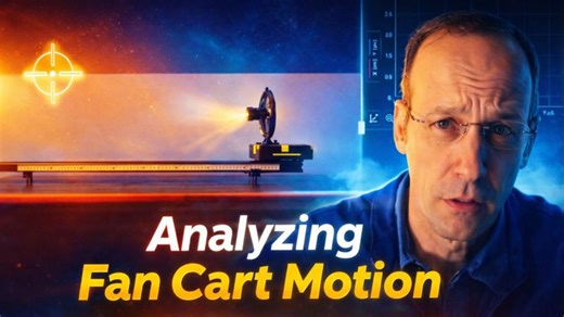 Physics experiment: fan cart analysis with Vernier video