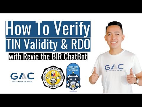 How To Verify Your TIN and RDO Code with Revie | The BIR ChatBot