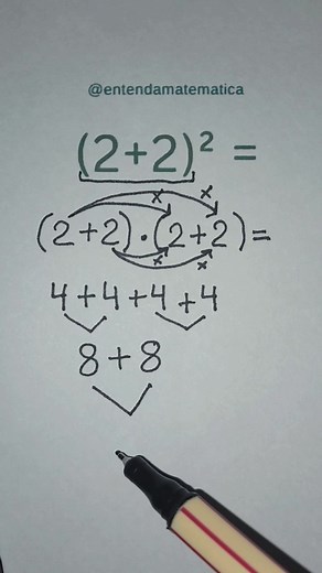 (2 2)²= #matemática #enem #mathematik #maths #agoravocêsabe