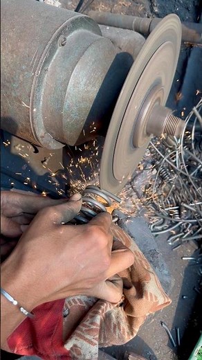How metal springs cutting and grinding process by hand #shortvideo #grinding