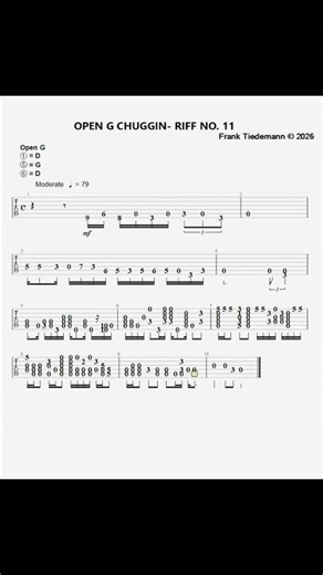 SLIDE GUITAR RIFFS NO. 11 OPEN G CHUGGIN #guitar #guitarplaying #guitarcover #blues#slideguitar