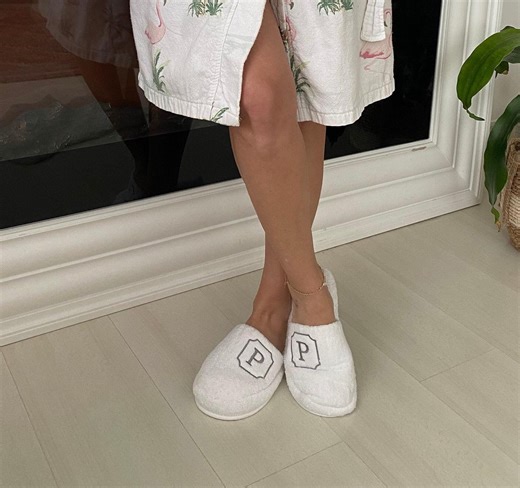 Custom Terry Cloth Slippers | Perfect for Home, Guests or Special Occasions | Embroidered Christmas Slippers. - Etsy