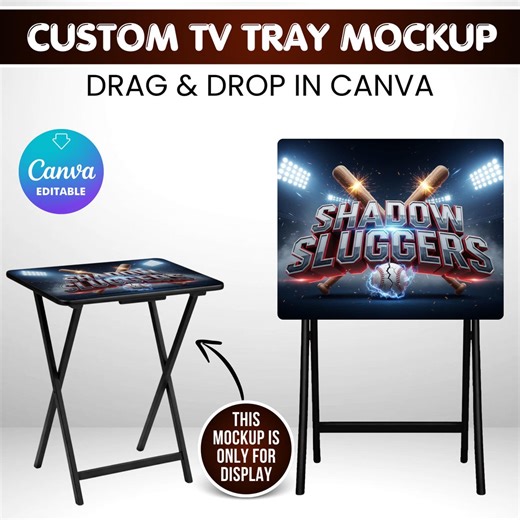 Baseball TV Table Template, Editable TV Table Mockup, Custom Tray Table Template, Digital Download, Baseball Decor, Sports TV Tray Template - Etsy