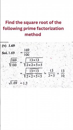 Find the square root of the following prime factorization method #square #root #factorization