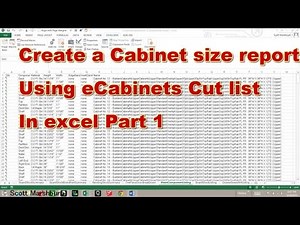 Create a Cabinet size report using eCabinet cut list in excel Part 1