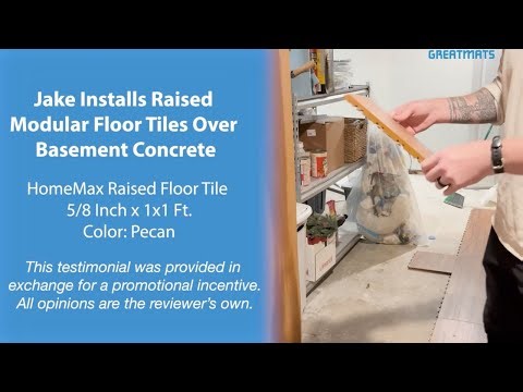 Jake Installs Raised Modular Floor Tiles Over Basement Concrete