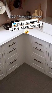 🚀 360° MAGIC UNLOCKED! Say goodbye to MESSY CABINETS 👋 This ROTATING DRAWER spins like a dream ✨ . #HomeOrganization #SmartStorage #360Drawer #KitchenGoals #StorageHacks #InteriorDesign #HomeHacks #ModernLiving #SpaceSavingIdeas #OrganizedHome | Aluminium Glass Design