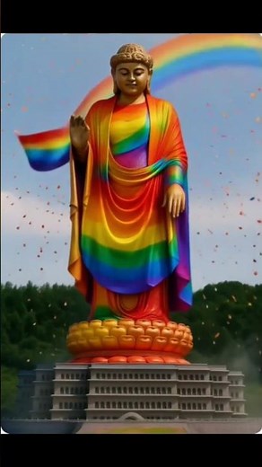 spring temple buddha in india Flag 🇮🇳 and thinking statue IN ran🏃#viralshorts