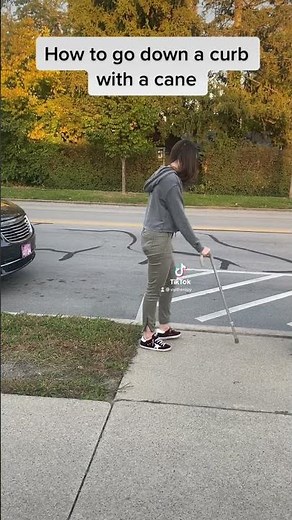 How to do a curb step with a cane!