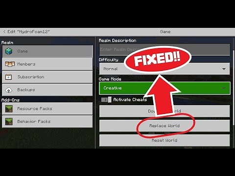 How To Fix Replace World 'Error" In Minecraft Realms.