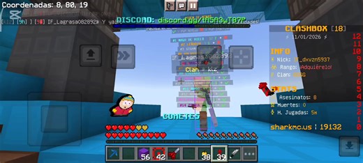 IP:SHARKMC.US PUERTO:19132 #mina #server #minecraft #pvp #boxpvp