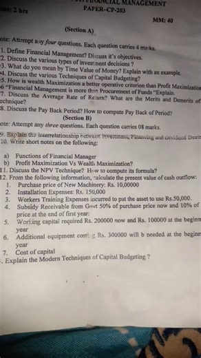 financial management question mba, bba, bcom bu bhopal #financialmanagement #bubhopal #mba #shorts
