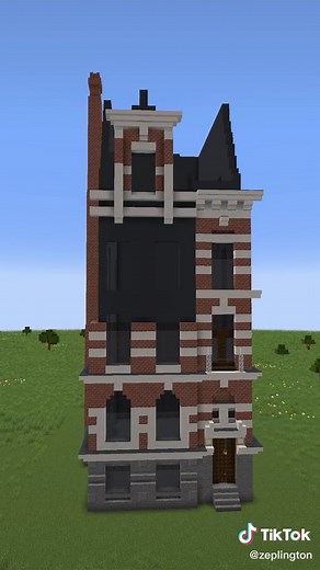Minecraft Red Brick Townhouse Time-Lapse Build