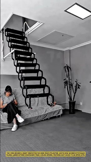 Home Innovation | Folding Ladder in the Ceiling for Accessing a Secret Room