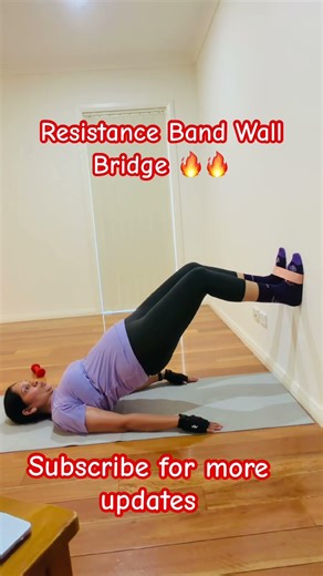 Resistance Band Wall Bridge #dailyexercise #fitness #beginnerfriendly #trending #homeworkout #shorts