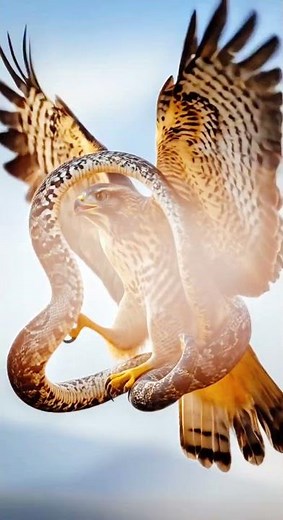 Hawk vs Snake: The Battle for Survival 🦅🐍 #wildlife #hawk #snake #wildlifeentertainment #animals