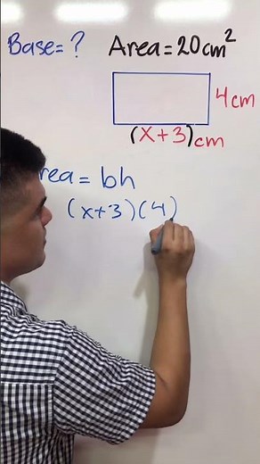Encontrar la longitud de la base del rectángulo conociendo su altura y área. #Shorts