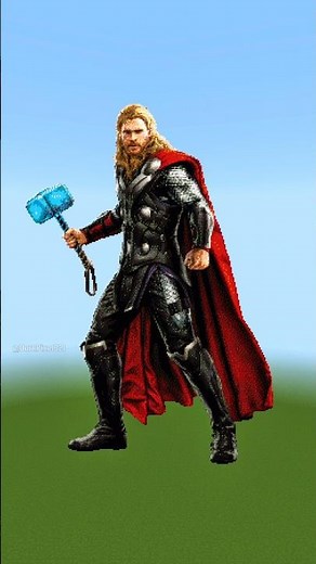 Minecraft Pixel Art of MCU Superheroes ⚡ | Thor, Spider-Man, Hulk, Captain America & Iron Man