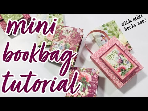 How To Make A Mini Book Bag w/Notebooks Using Paper / Easy Tutorial / GREAT SCRAP PROJECT TOO!