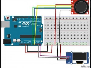 Arduino Joystick + OLED 128x64 LCD I2C Display Example