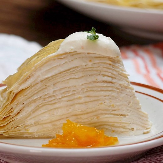 1.1M views · 4.4K shares | Orange Crepe Cake  Full recipe: bit.ly/2qvLRxQ | Taste Life | Facebook