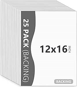 Somime 25 Pack Backing Boards Only - 12x16 Uncut White Mats Matboards, Acid Free & White Core Backerboards, Ideal for Photos/Pictures/Prints/Frames/Arts