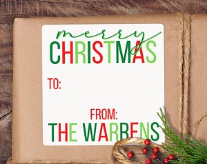 Christmas Gift Labels, Personalized Stickers for Gifts, Christmas to From Tag, Square Christmas Stickers, Custom Holiday Gift Sticker Labels - Etsy