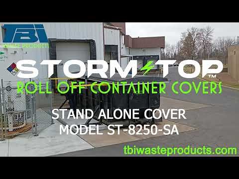 STAND ALONE STORM-TOP ROLL OFF CONTAINER COVER
