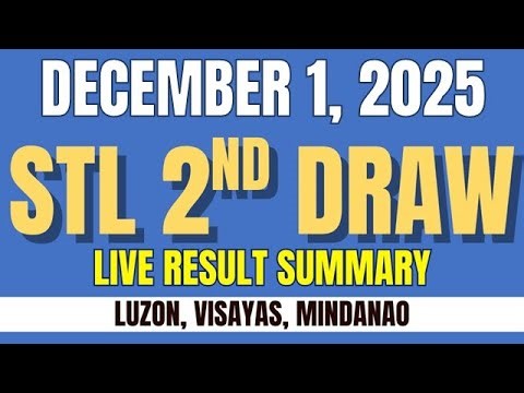 STL Result Today 3pm 2nd Draw December 1 2025 STL Luzon Visayas Mindanao LIVE