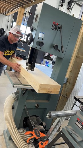 Dustin Mitchell on Instagram: "Now we pop the treads out of the clamps, run one side over the @kingcanadatool jointer and then to the bandsaw and then to the planer and now they’re ready for tenons"
