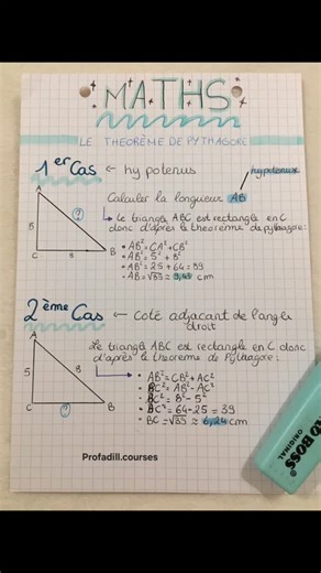 Centre oncle adil | ProfAdill.courses on Instagram: "Théorème de Pythagore 3AC #profadill_courses #profadill_voices #fypシ #fouryou #morocco #explore #voice"