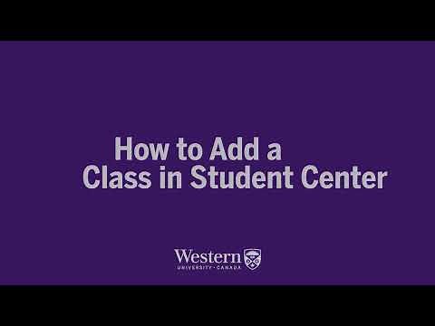 How to Add a Class in Student Center