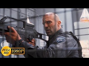 Bullet shoots Mason Hargreaves with a machine gun / Jason Statham in the movie Wrath of Man
