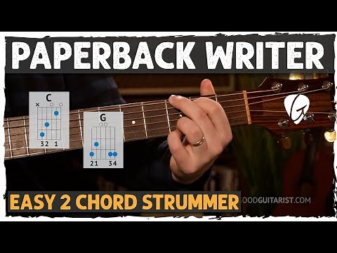 "Paperback Writer" Guitar Tutorial [Easy 2 Chord Song on Guitar] The Beatles